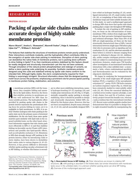 Pdf Packing Of Apolar Side Chains Enables Accurate Design Of Highly