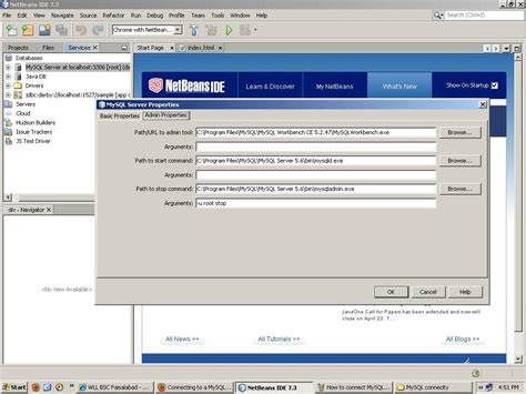 java web development how to register mysql database server and mysql