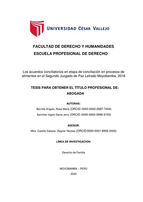 Pdf Facultad De Derecho Y Humanidades Escuela Profesional De Derecho