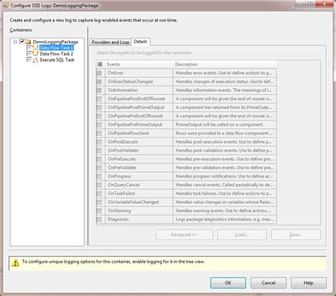 how to have standard event logging in ssis and avoid traps