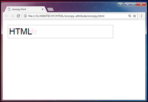 html tutorial oncopy attribute in html html5 html code html