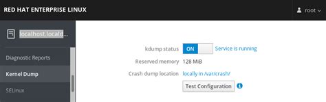 chapter 8 configuring kdump in the web console red hat enterprise