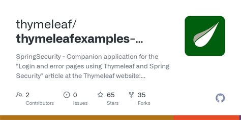 github thymeleaf thymeleafexamples springsecurity springsecurity