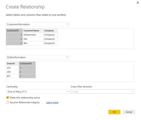 creating a powerbi report with directquery and multiple