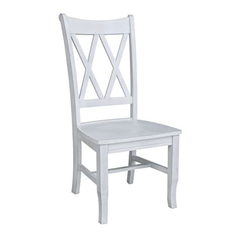 International Concepts Unfinished Wood Double X Back Dining Chair Set