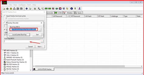 getting local user password hashes from sam and system