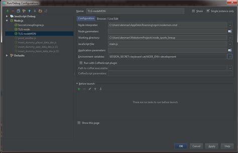javascript how can i run nodemon from within webstorm stack overflow