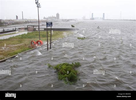 Water Overtops The Industrial Canal Levees In New Orleans As Hurricane