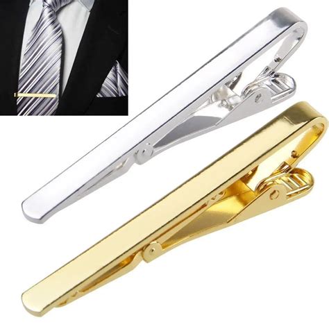Men Metal Silver Gold Simple Necktie Tie Bar Clasp Clip Clamp Pin Men