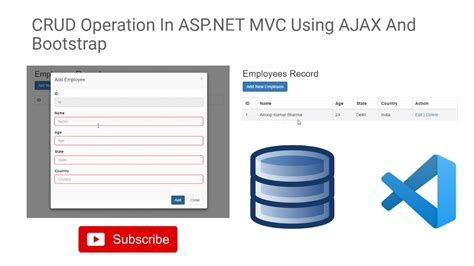 mvc tutorial crud operation using ajax and bootstrap in