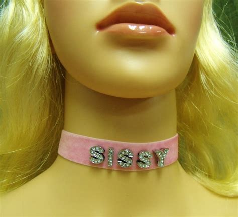 Any Words Personalized Choker Pink Velvet Sissy Bdsm Ddlg Etsy