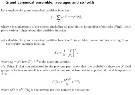 Solved Grand Canonical Ensemble Averages And So Forth Lets