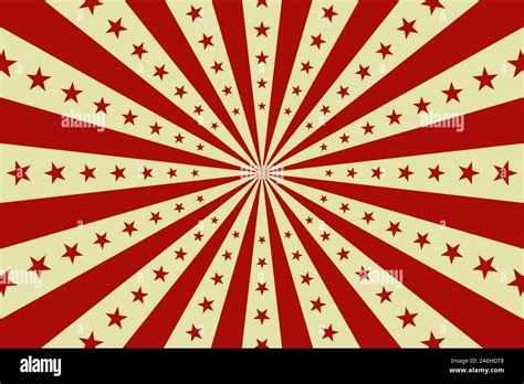 Circus Vintage Background Vector Red Circus Retro Poster With Stars