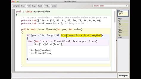 inserting an element into an array youtube