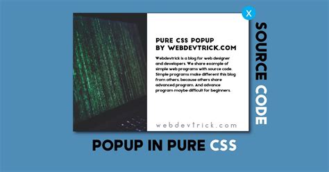 it is possible to create a popup in pure css and html without