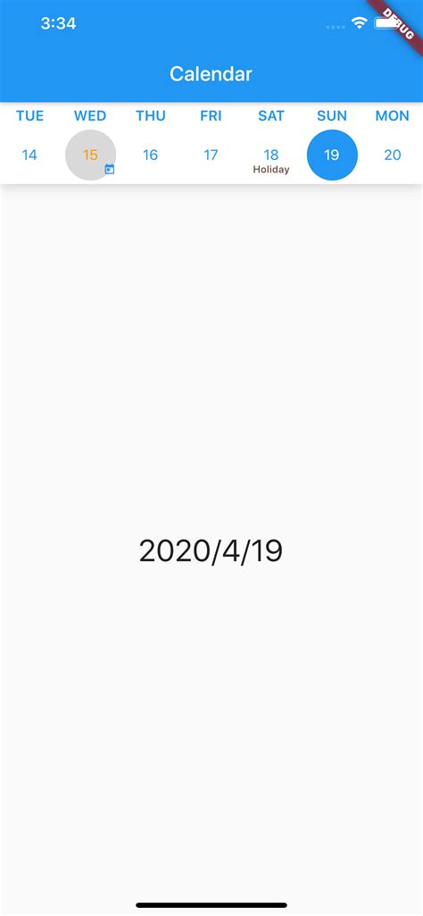 a calendar view by week for flutter free flutter source code