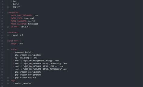 when run gitlab ci then error migrate laravel with service mysql 5 7