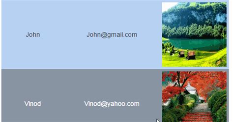 how to set color for odd and even rows in html table using css