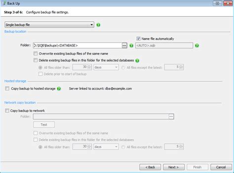 creating backups file settings sql backup 7 product documentation