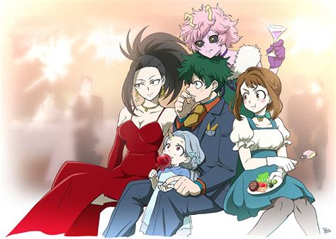 Midoriya Izuku Uraraka Ochako Yaoyorozu Momo Ashido Mina And Eri