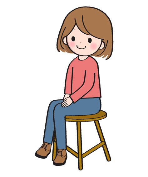 椅子に座っている女性のイラスト 無料のフリー素材 イラストエイト