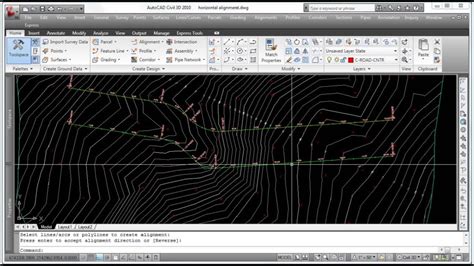 autocad civil 3d horizontal alilgnment youtube