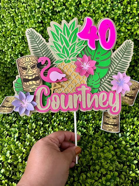 Luau Cake Topper Luau Party Hawaiian Centerpiece Hawaiian Cake