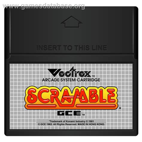 Scramble Gce Vectrex Artwork Cartridge