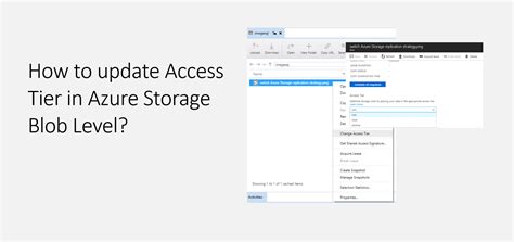 how to update access tier in azure storage blob level