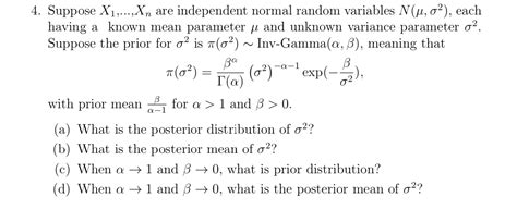 Solved Suppose X1 Xn Are Independent Normal Random
