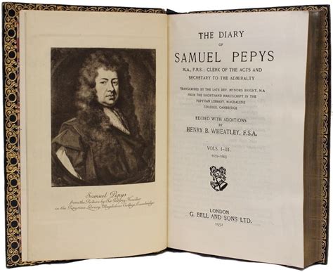 Pepys Samuel The Diary Of Samuel Pepys 1659 1669 8 Volumes Etsy