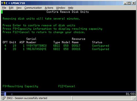 remove disk units from asp using sst