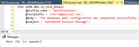 how to configure database mail in sql server