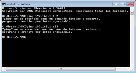 en cmd no se reconoce ping cbsmicro
