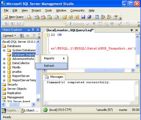 relational databases databases view the size of the sparse file of a