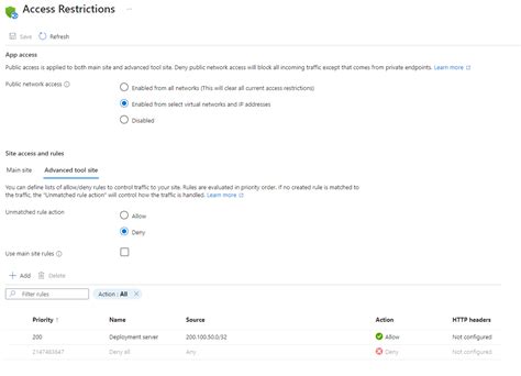 Azure App Service Access Restrictions Azure App Service Microsoft Learn