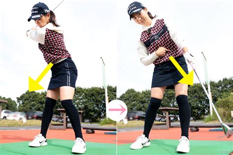 特にフォローでおへそが上を向いてしまいがち｜gdo ゴルフレッスン・練習