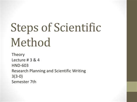 Steps Of Scientific Method Pptx