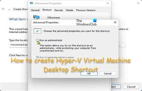 how to create hyper v virtual machine desktop shortcut in windows 11 10