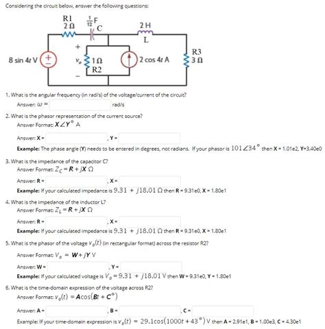 Solved Considering The Circuit Below Answer The Following