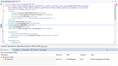 java spring tool suite maven configuration problem