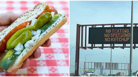 anti ketchup messages appear on chicago s digital road