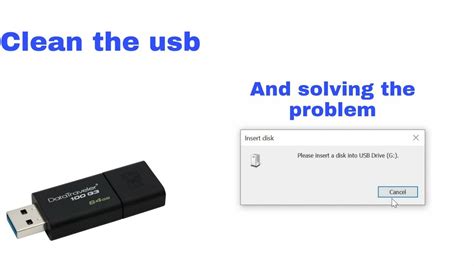 how to clean a usb disk and resolving the error please insert a disk