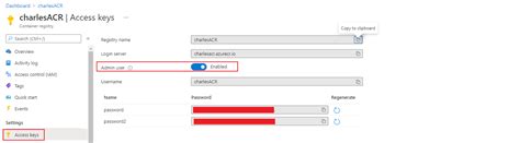 docker azure cannot run image from private azure