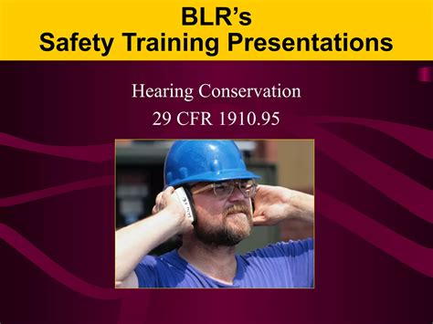 Osha Noise And Hearing Conservation Ppt