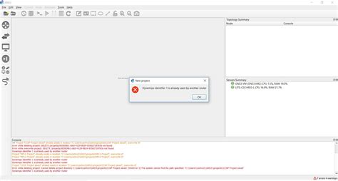 gns3 error dynamips identifier 1 is already used by another router