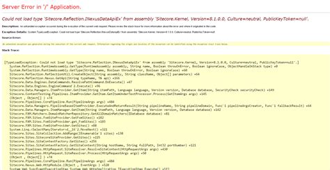 could not load type sitecore reflectionexusdataapiex from assembly