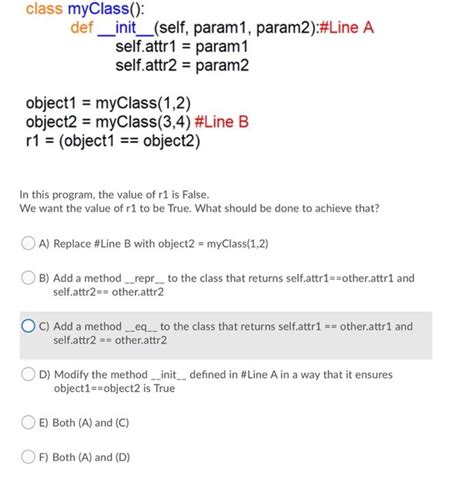 solved class myclass def init self param1