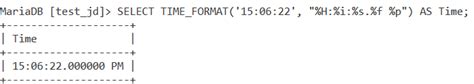 mysql time format mysqlcode