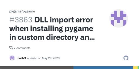 dll import error when installing pygame in custom directory and then